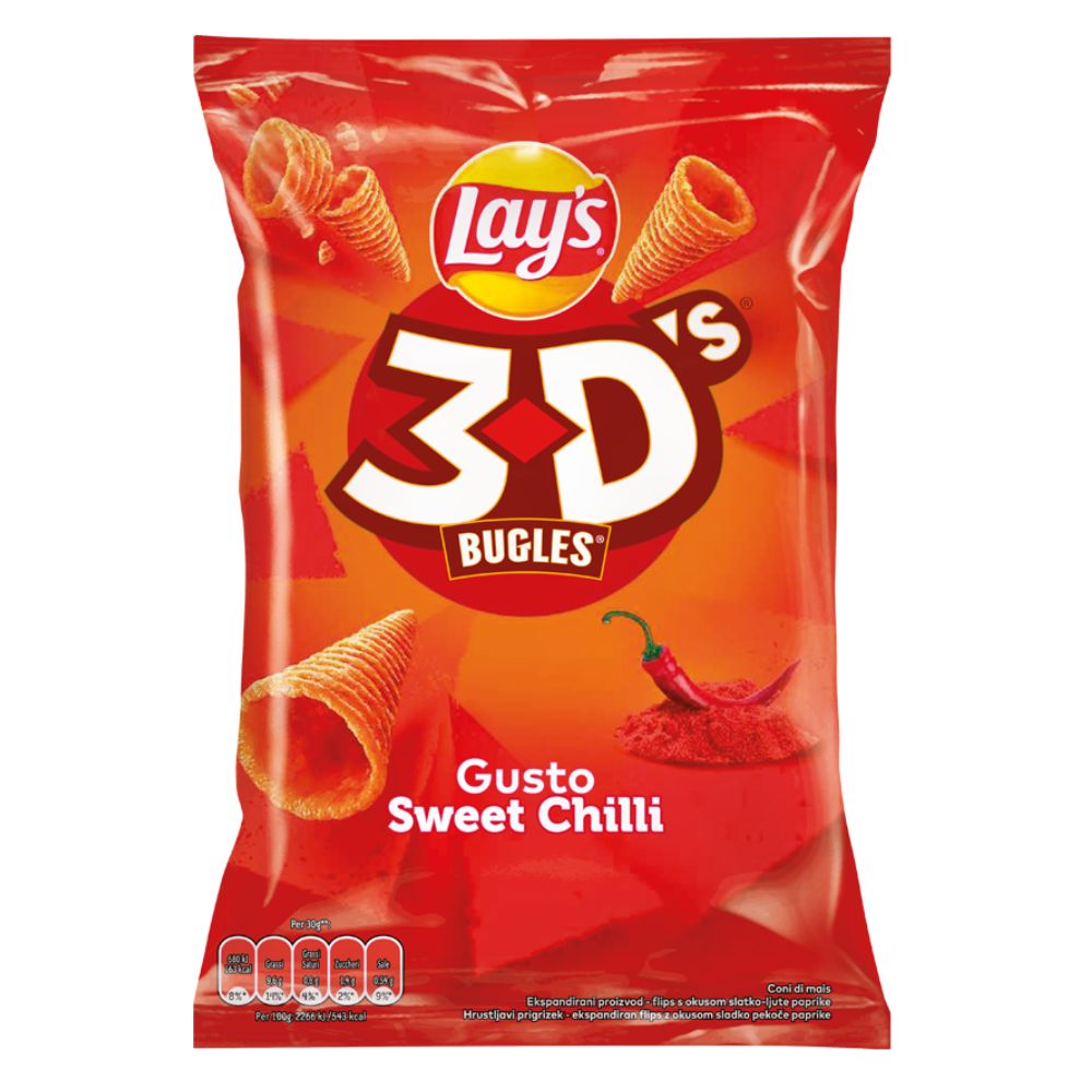 Lay's 3D's Bugles Sweet Chilli - snack de maíz con sabor a chile de 100g – American Uncle