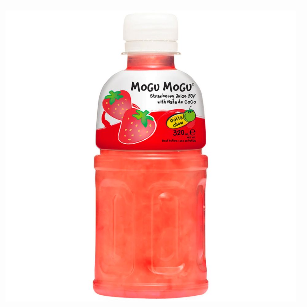 Mogu Mogu Bebida Sabor a Fresa - bebida de jugo de fresa y Nata de coco de 320ml. – American Uncle