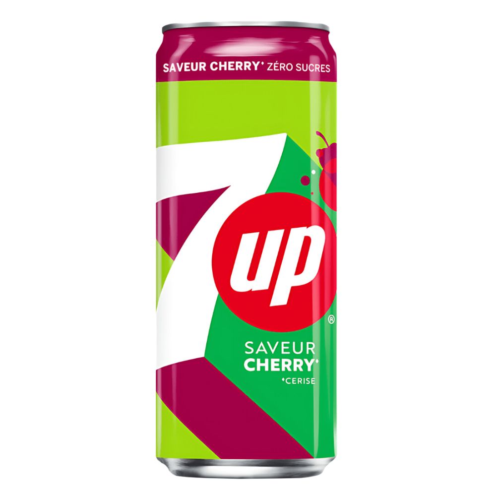 7 Up Cherry Zero Azúcar - bebida con sabor a cereza sin azúcar de 330ml ...