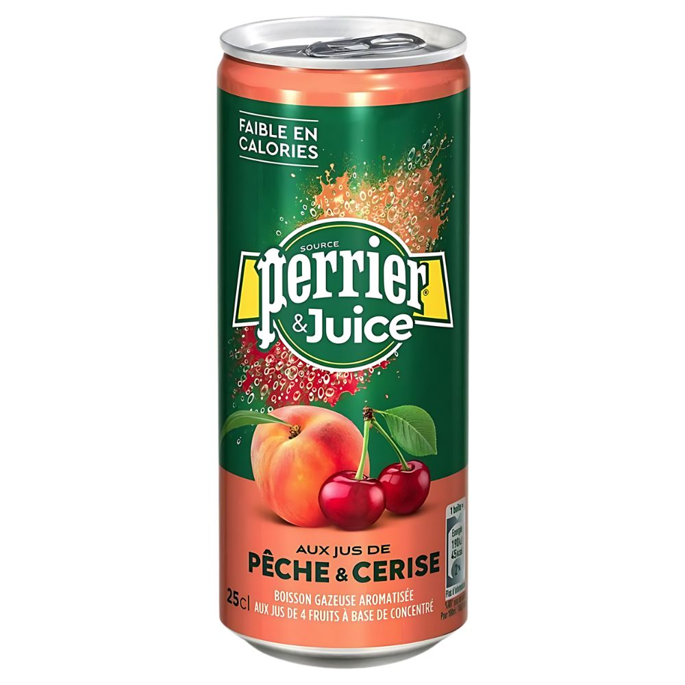 Perrier And Juice Peach Cherry - bebida con sabor a melocotón y cereza ...