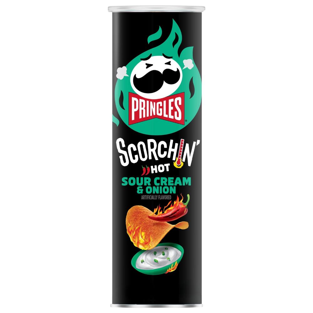 Pringles Scorchin Hot Sour Cream & Onion - patatas fritas con sabor a ...