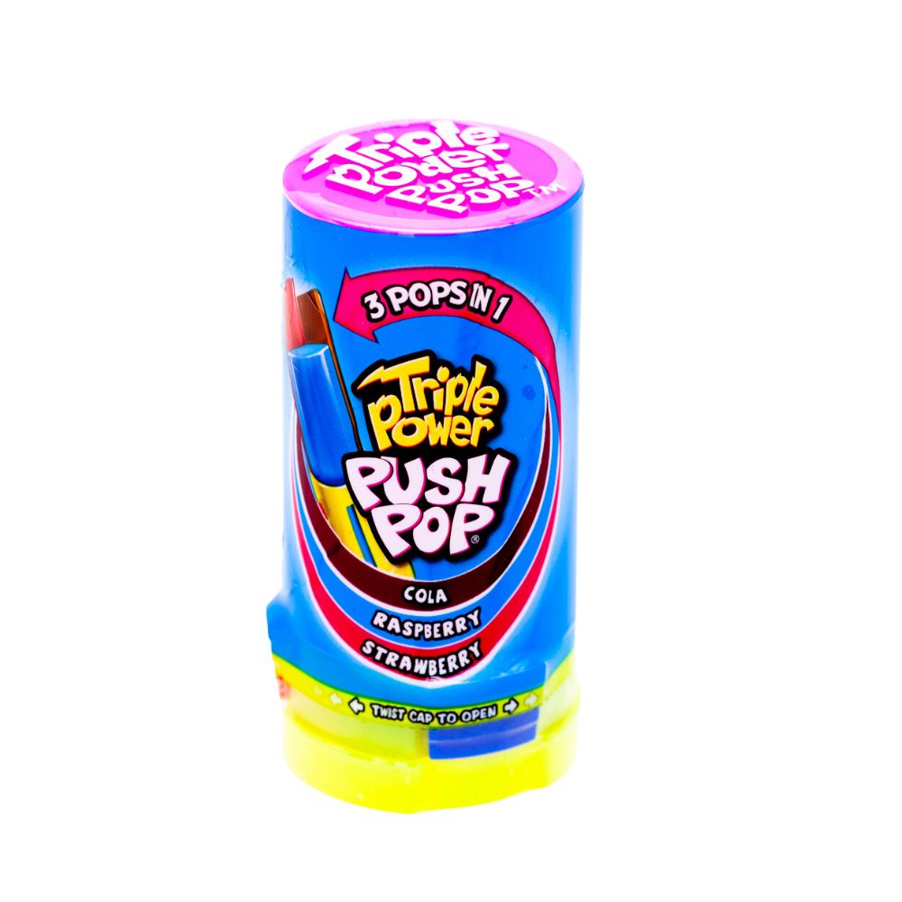 Bazooka Triple Power Push Pop - caramelos con sabor a cola, frambuesa y ...