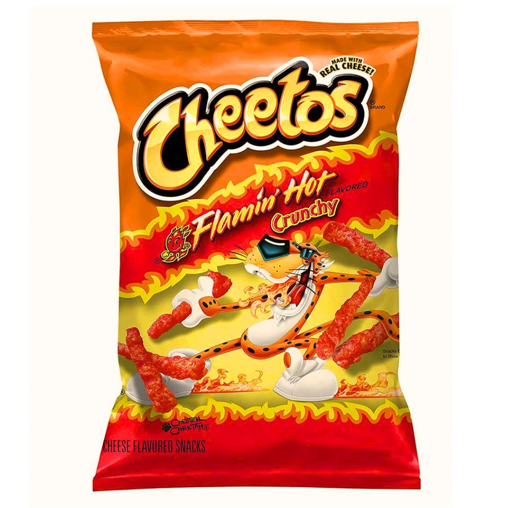 Cheetos Flamin' Hot Crunchy - palitos de maíz con queso picante de 75g ...