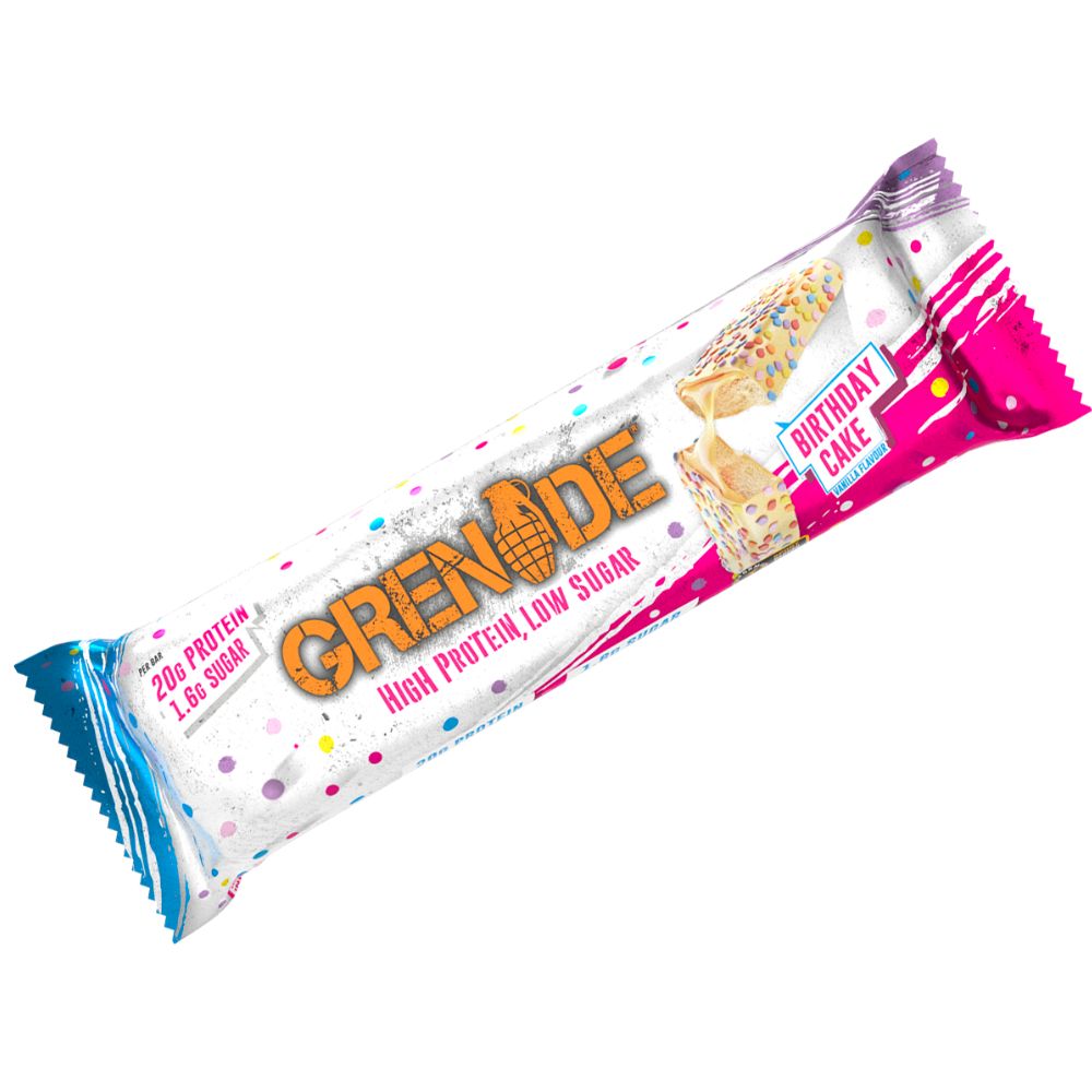Grenade Birthday Cake - barra proteica sabor vainilla de 60g – American ...