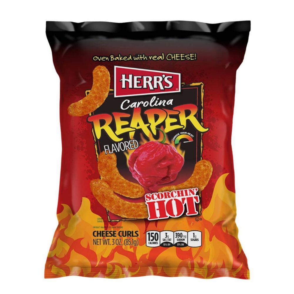 Herr's Carolina Reaper Flavoured Cheese Curls - paquete de patatas de ...