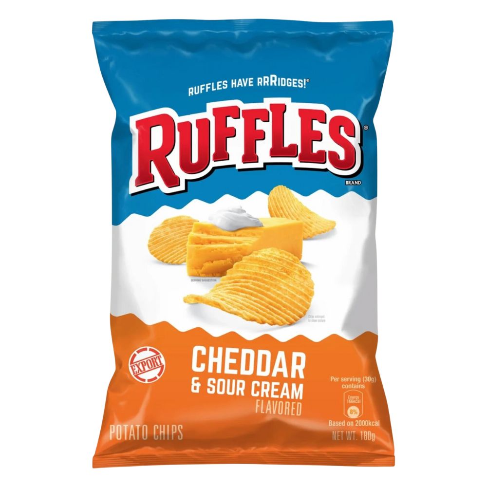Ruffles Cheddar y Crema Agria - patatas fritas con queso y crema agria ...