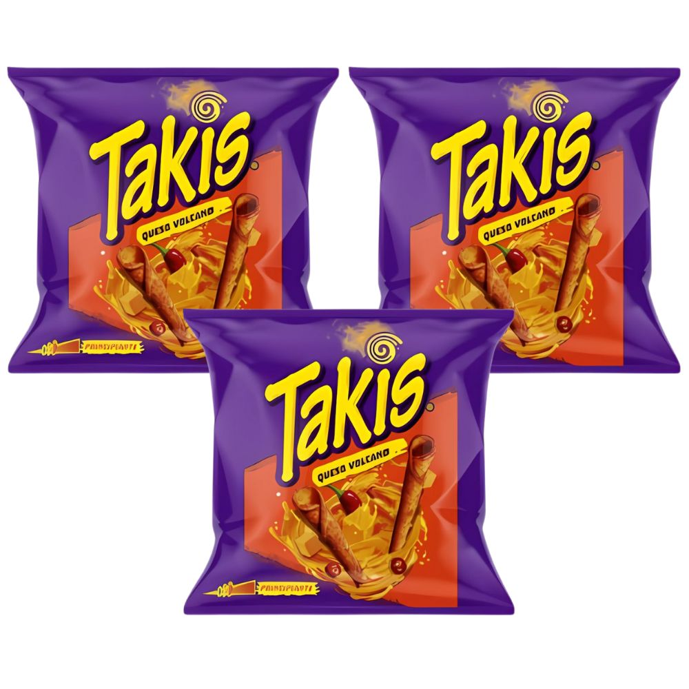 Takis Queso Volcano - 3 paquetes de rizos de tortillas con queso ...