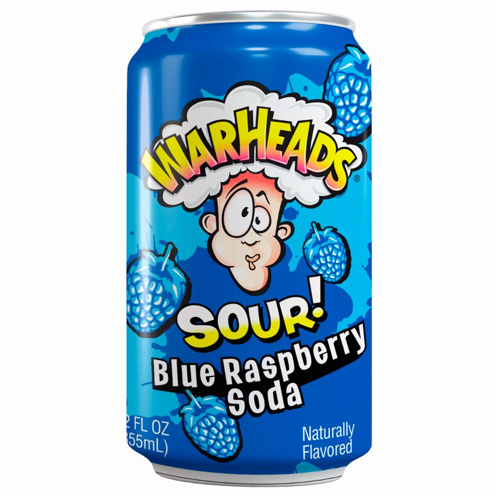 Warheads Sour Blue Raspberry Soda - bebida de arándanos de 355ml ...