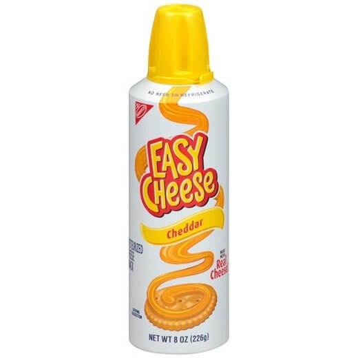 Easy Cheese Cheddar - condimento en aerosol de queso cheddar de 226g ...