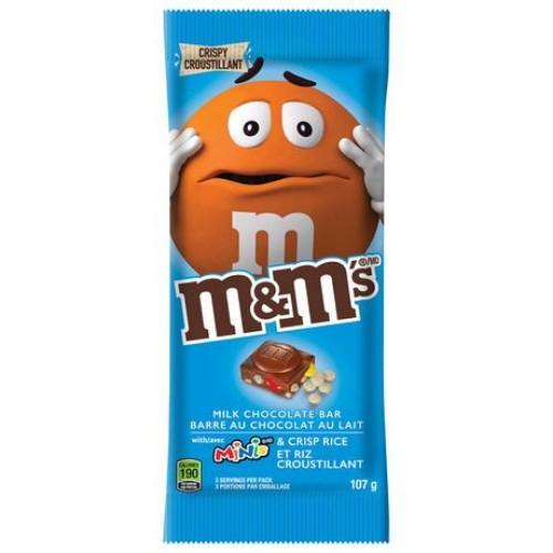 M&M's Milk Chocolate Bar with Minis and Crisp Rice - barra de chocolate ...