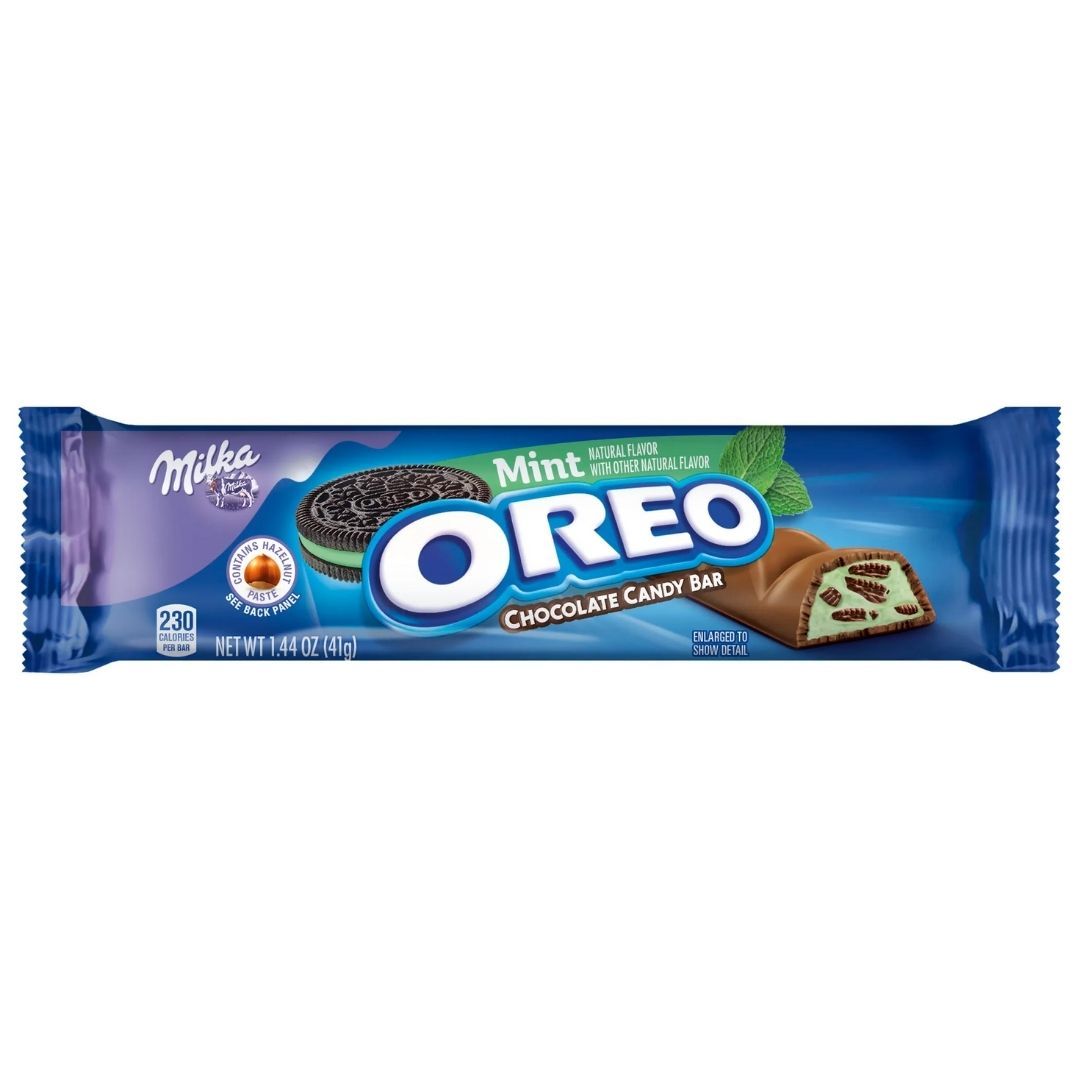 Milka Oreo Mint Chocolate Candy Bar - barrita de chocolate y menta de ...
