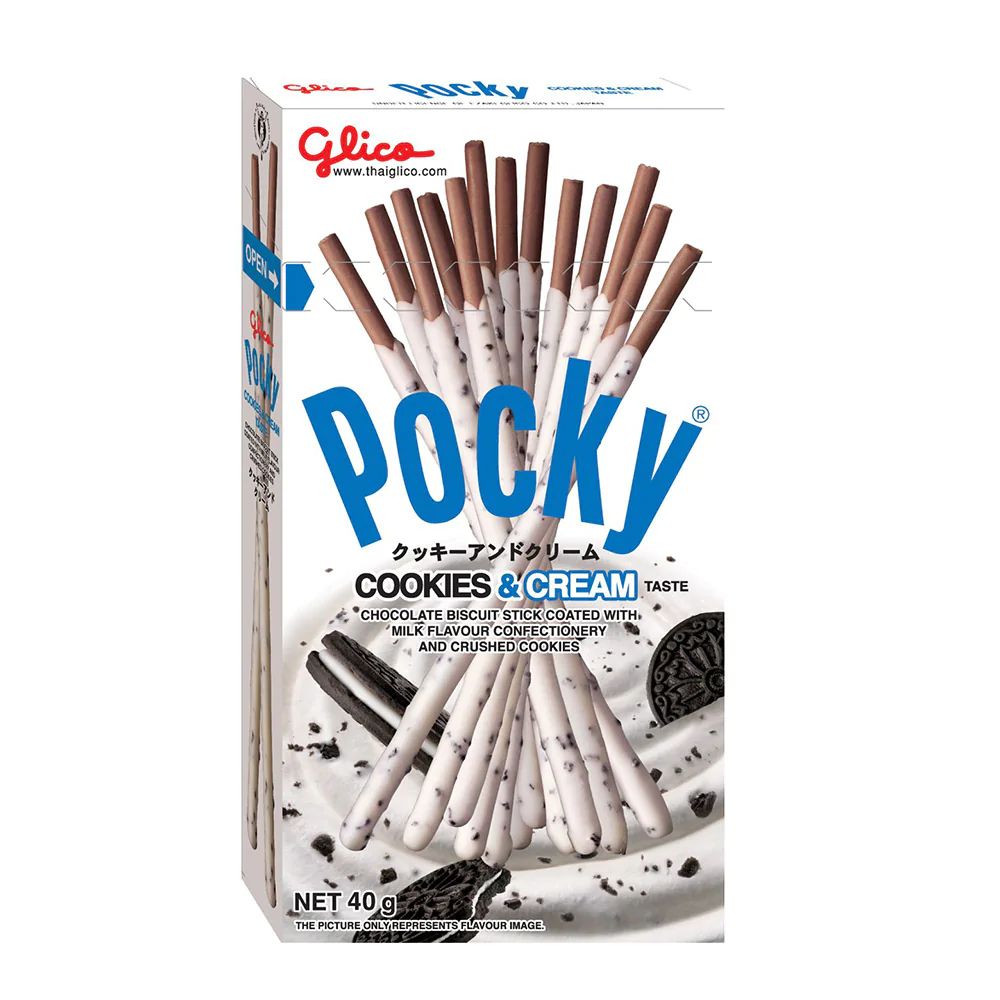 Pocky Cookies and Cream - galletas cubiertas con cookies & cream de 40g ...