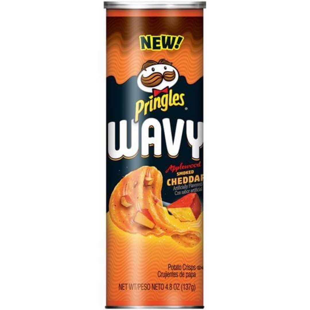 Pringles Wavy Smoked Cheddar - patatas al cheddar ahumado de 137g ...