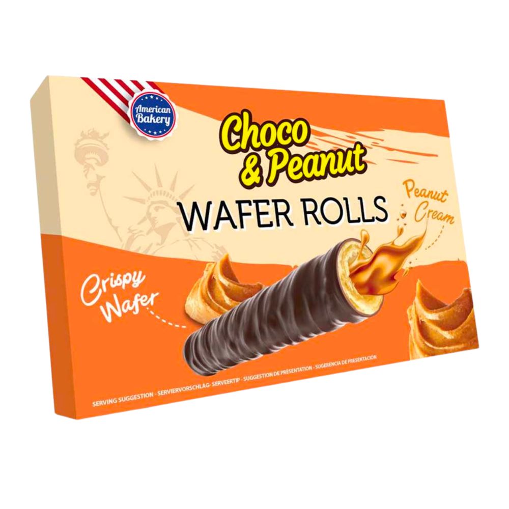 Choco&Peanut Wafer Rolls - wafer relleno de crema de cacahuate cubierto ...