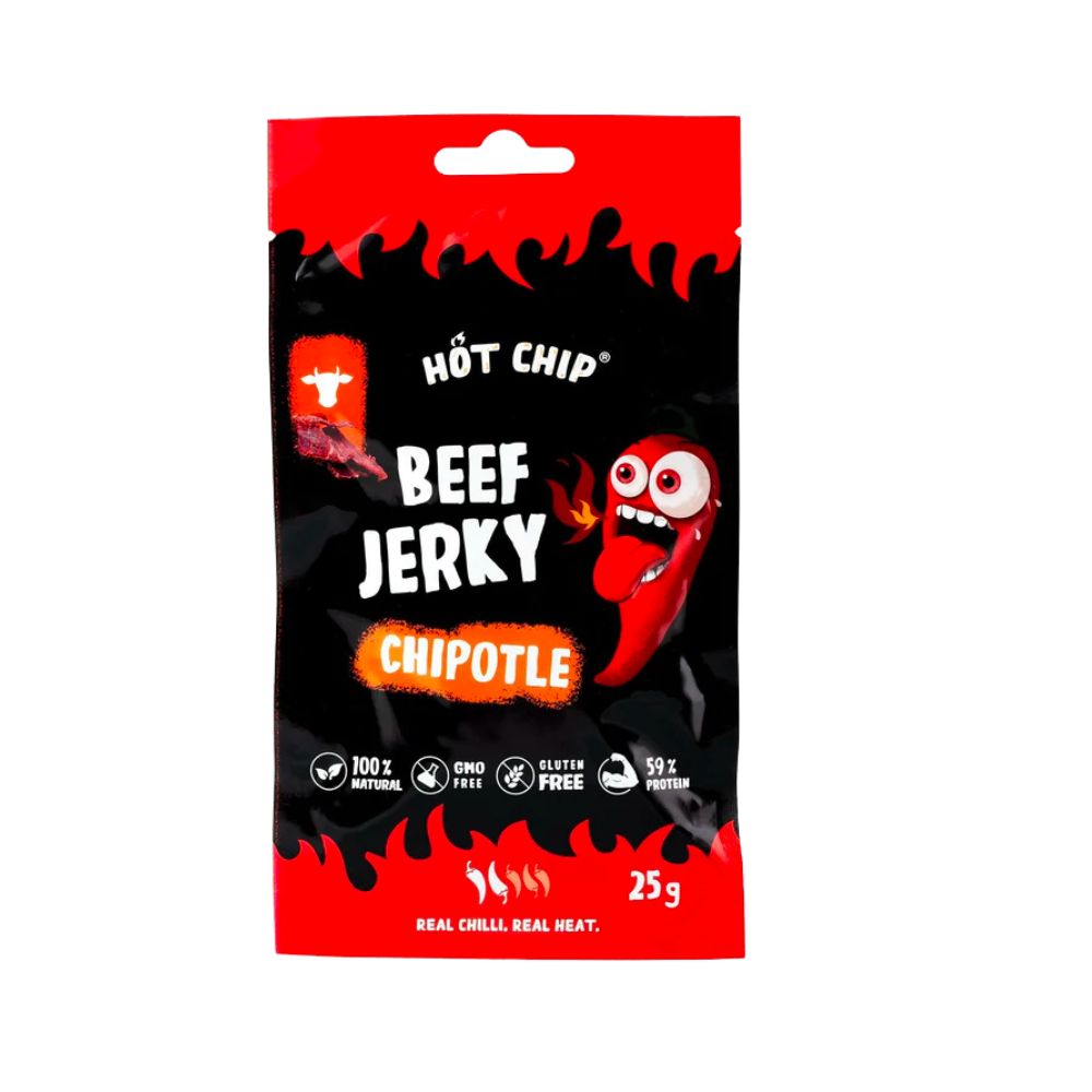 Hot Chip Beef Jerky Chipotle - carne seca con sabor a chipotle de 25g ...