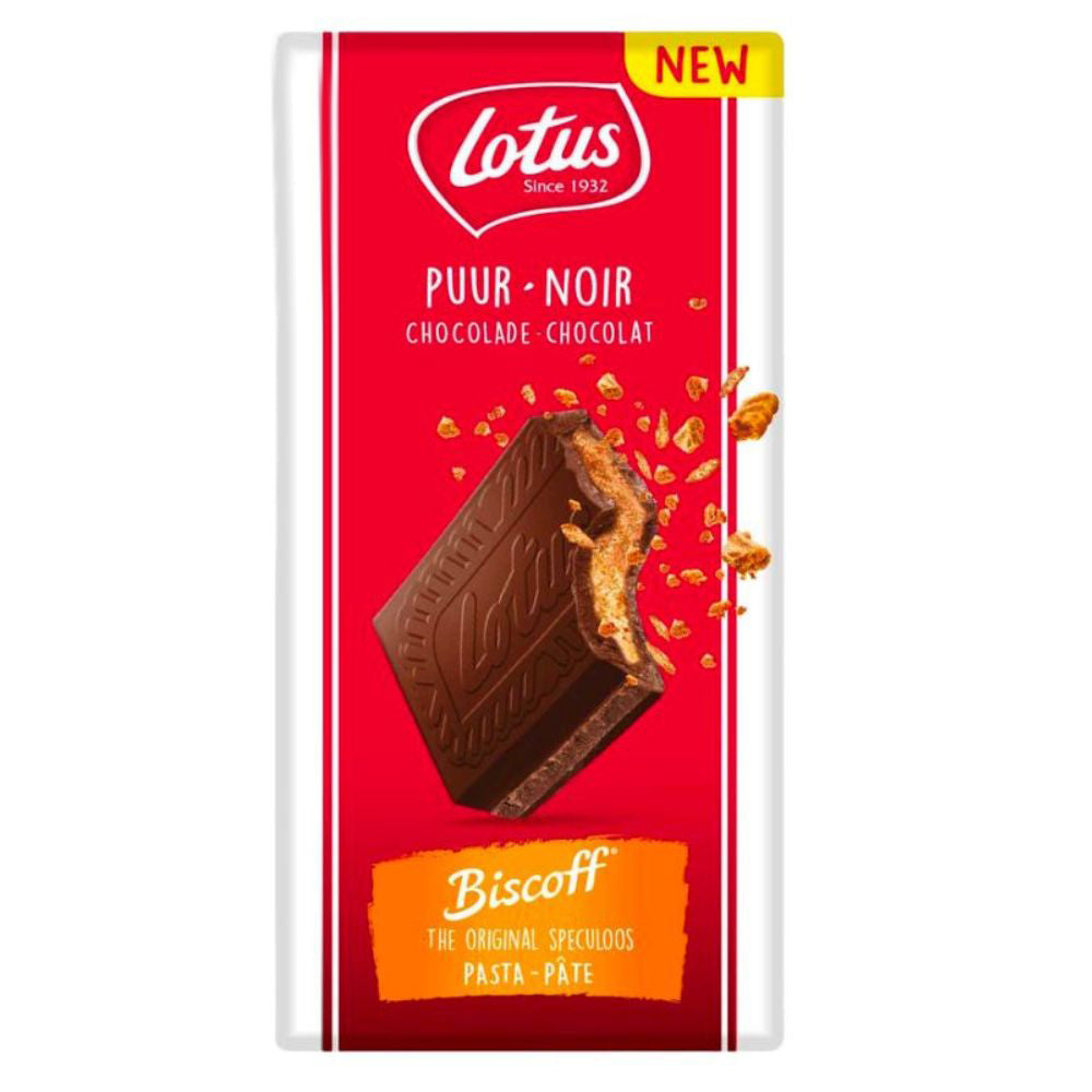 Lotus Biscoff Puur Noir Chocolat - barra de chocolate negro rellena de ...